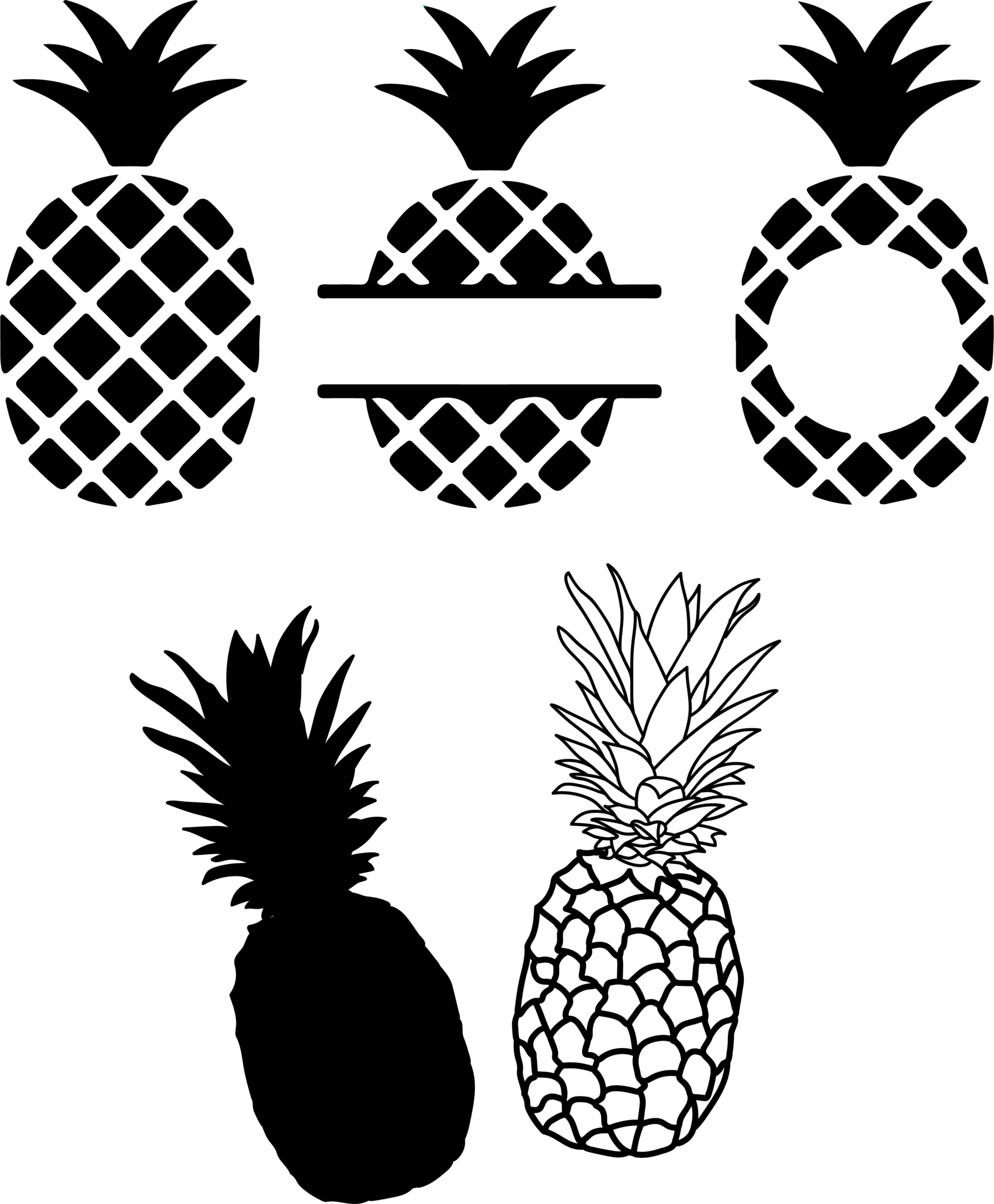 Pineapple Monogram SVG - Free Pineapple Monogram SVG Download - svg art