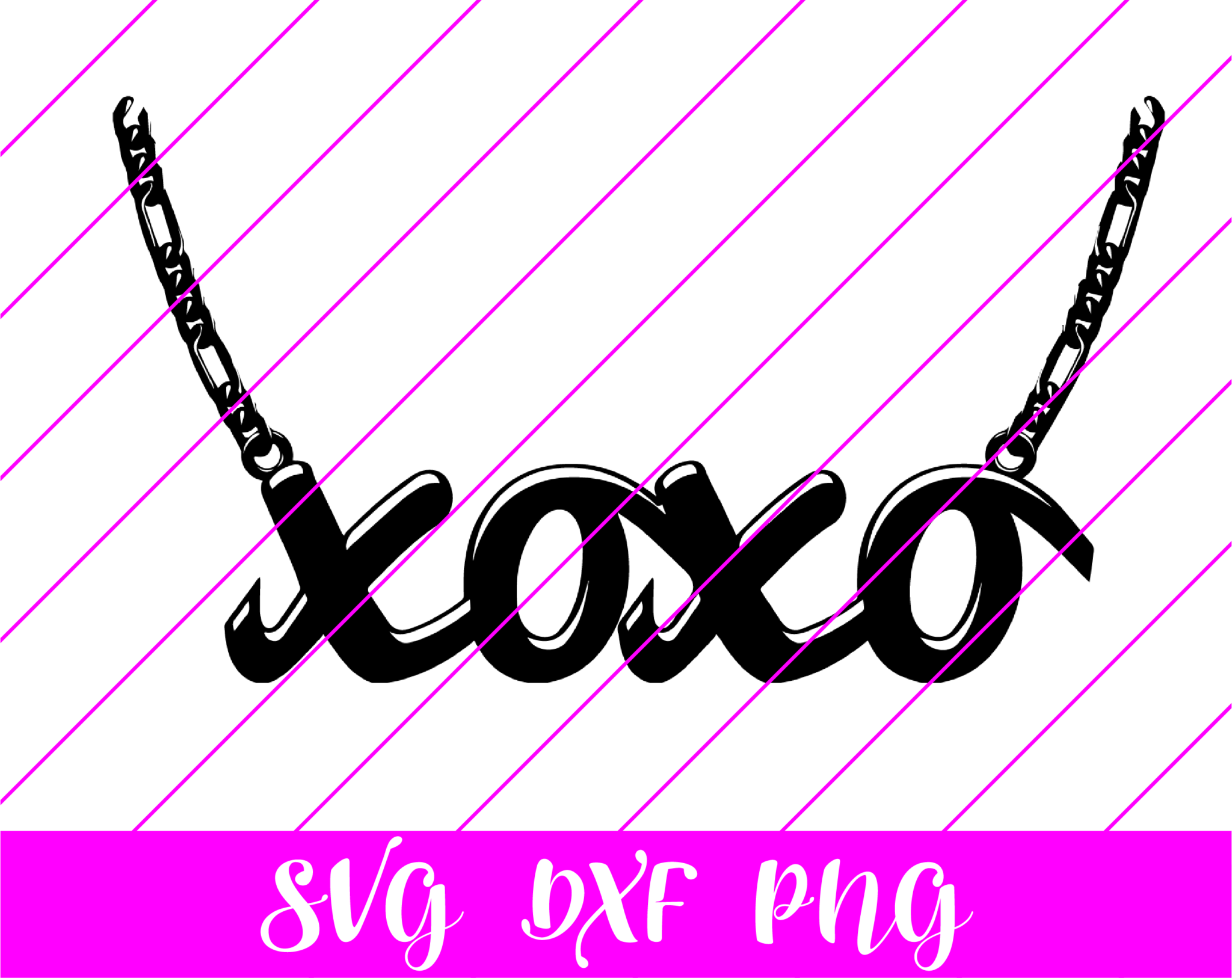 XOXO Chain Necklace Valentine SVG - Free XOXO Chain Necklace Valentine ...