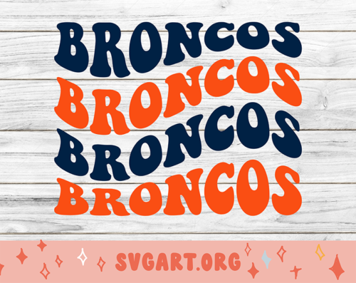 Broncos Wave Font SVG - Free Broncos Wave Font SVG Download - svg art